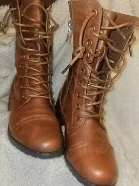 Shoes | Chestnut Laceup Combat Boot | Poshmark